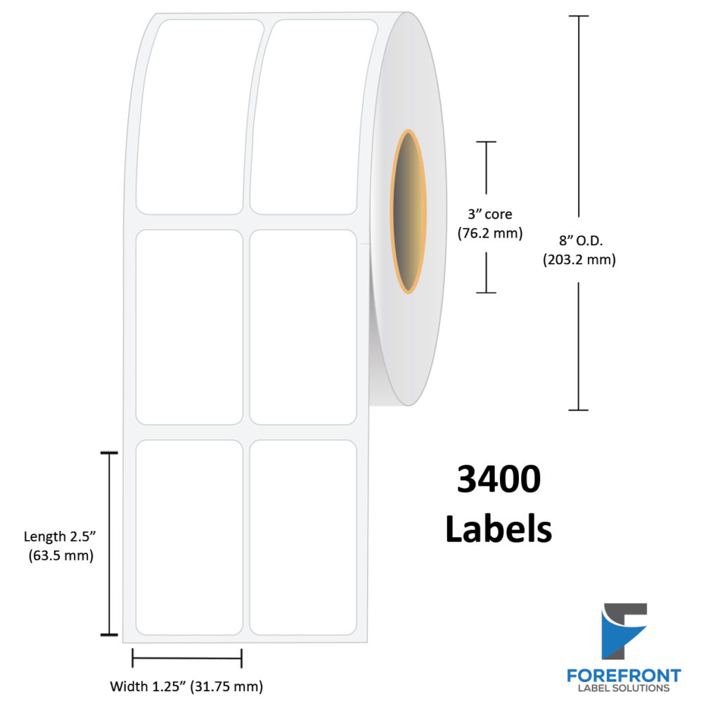 2″ x 10″ Matte BOPP Label – 210/Roll – ForeFront Label Solutions