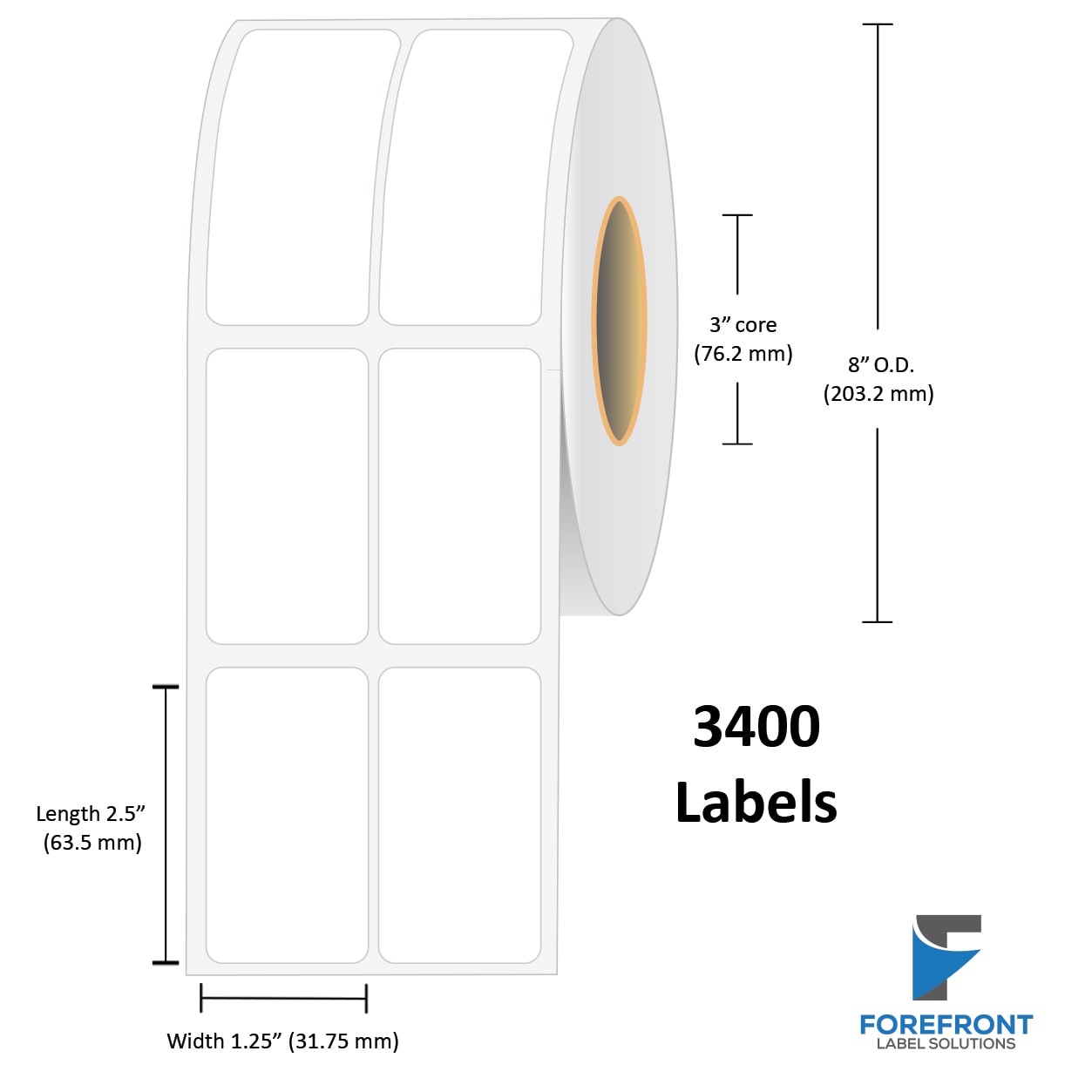 2″ x 10″ Matte BOPP Label – 210/Roll – ForeFront Label Solutions