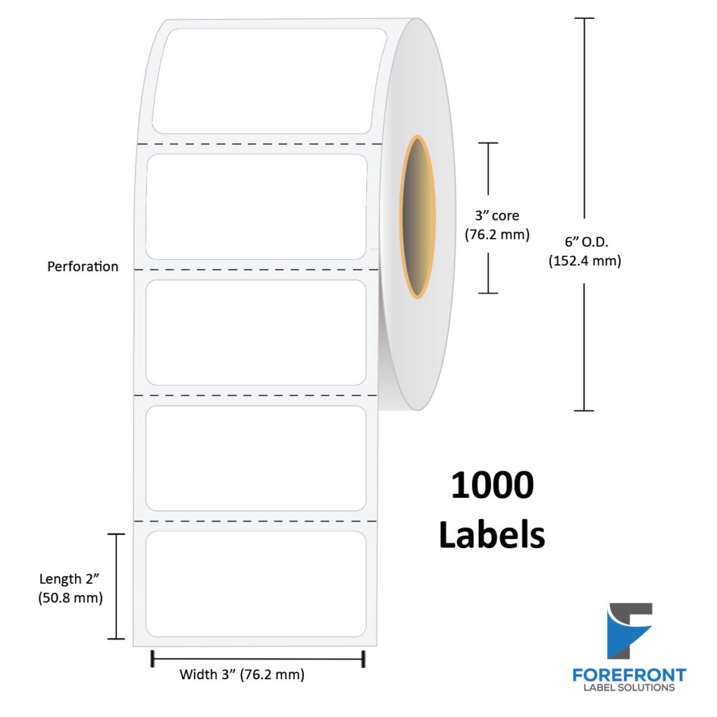 3" x 2" Chemical Label - 1000 Labels | ForeFront Label Solutions